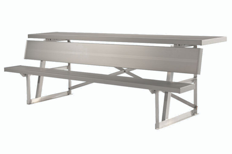 Outdoor Aluminum Players Bench with Back and Shelf - Equip-it
